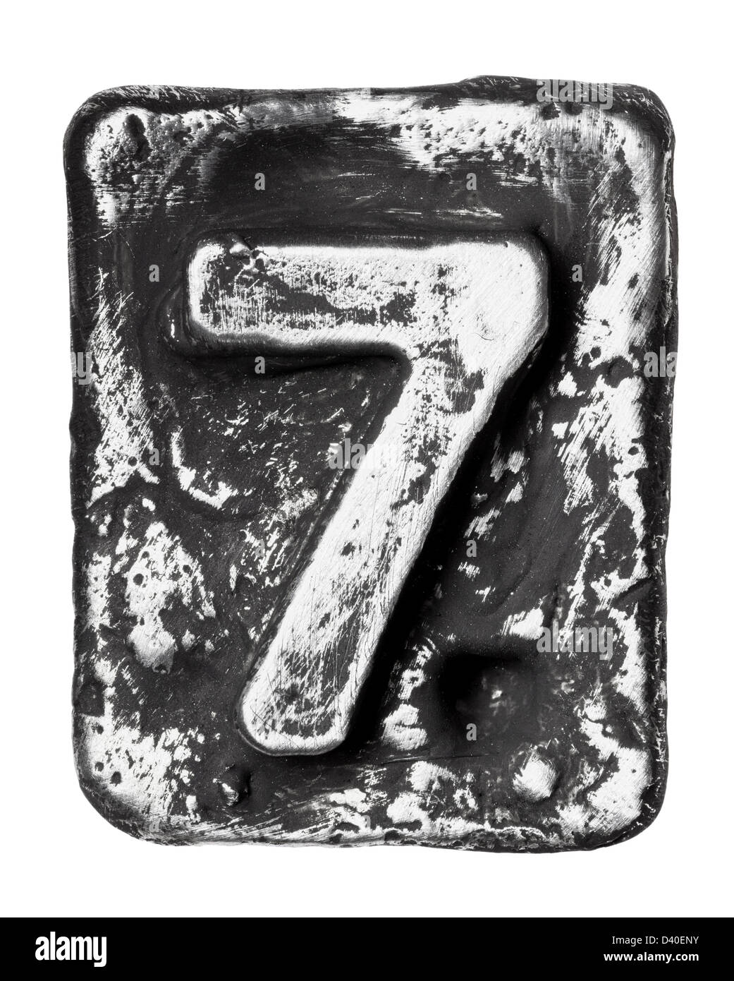 Metal alloy alphabet number 7 Stock Photo - Alamy
