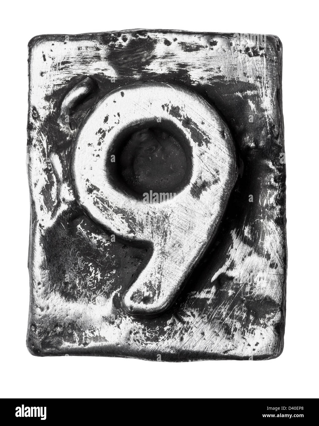 Metal alloy alphabet number 9 Stock Photo - Alamy