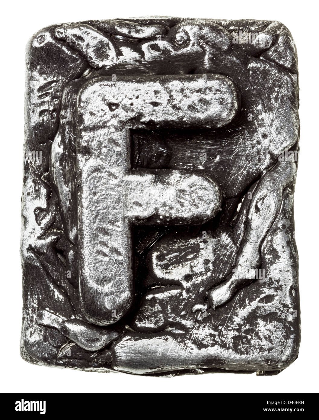 Metal alloy alphabet letter F Stock Photo - Alamy