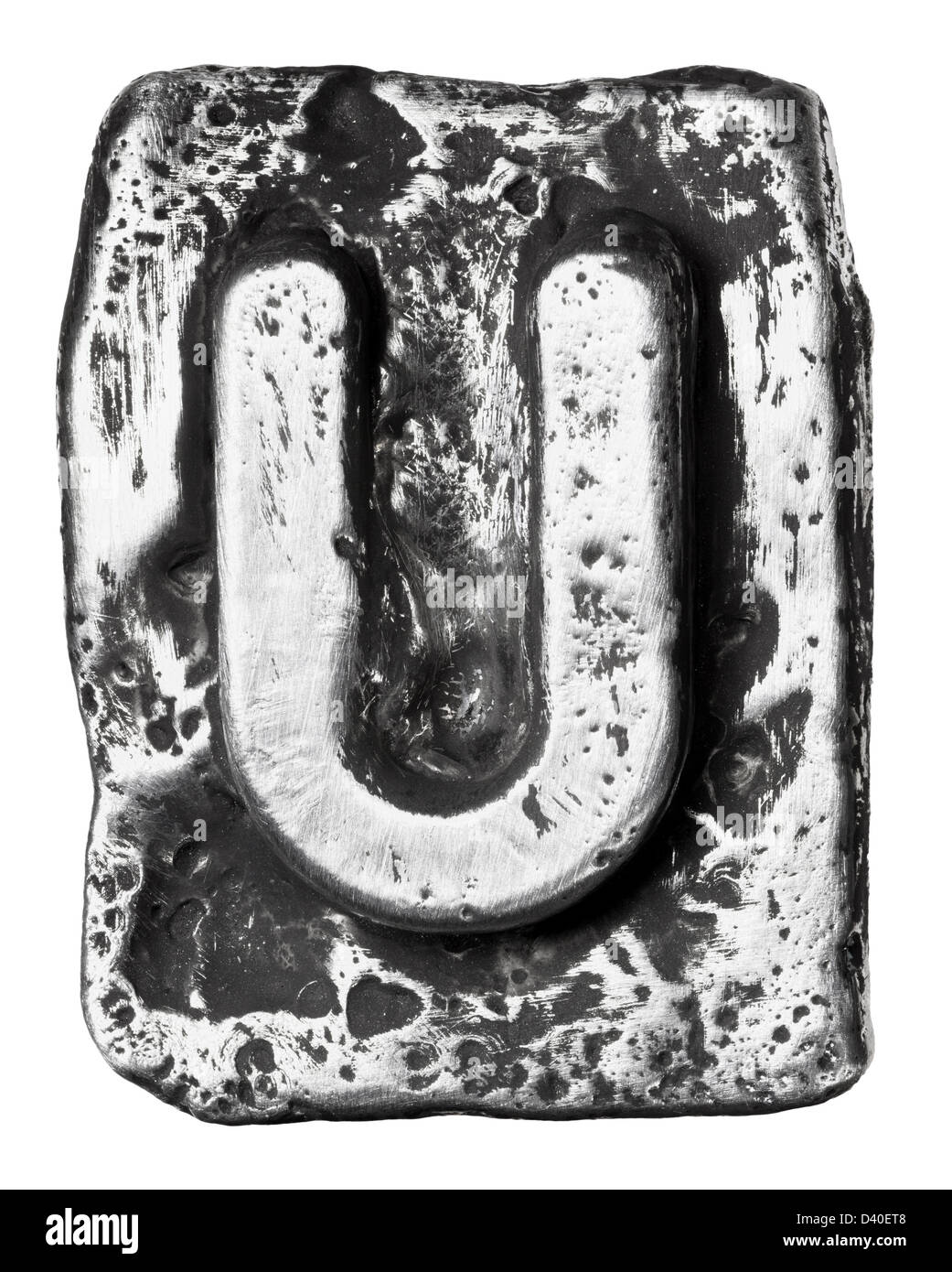 Metal alloy alphabet letter U Stock Photo - Alamy