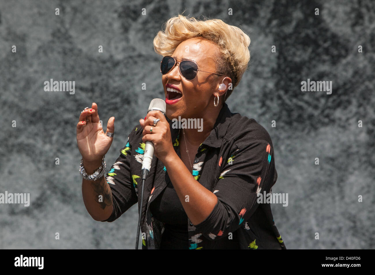Award winning singer song writer Emeli Sandé performing on stage at V ...