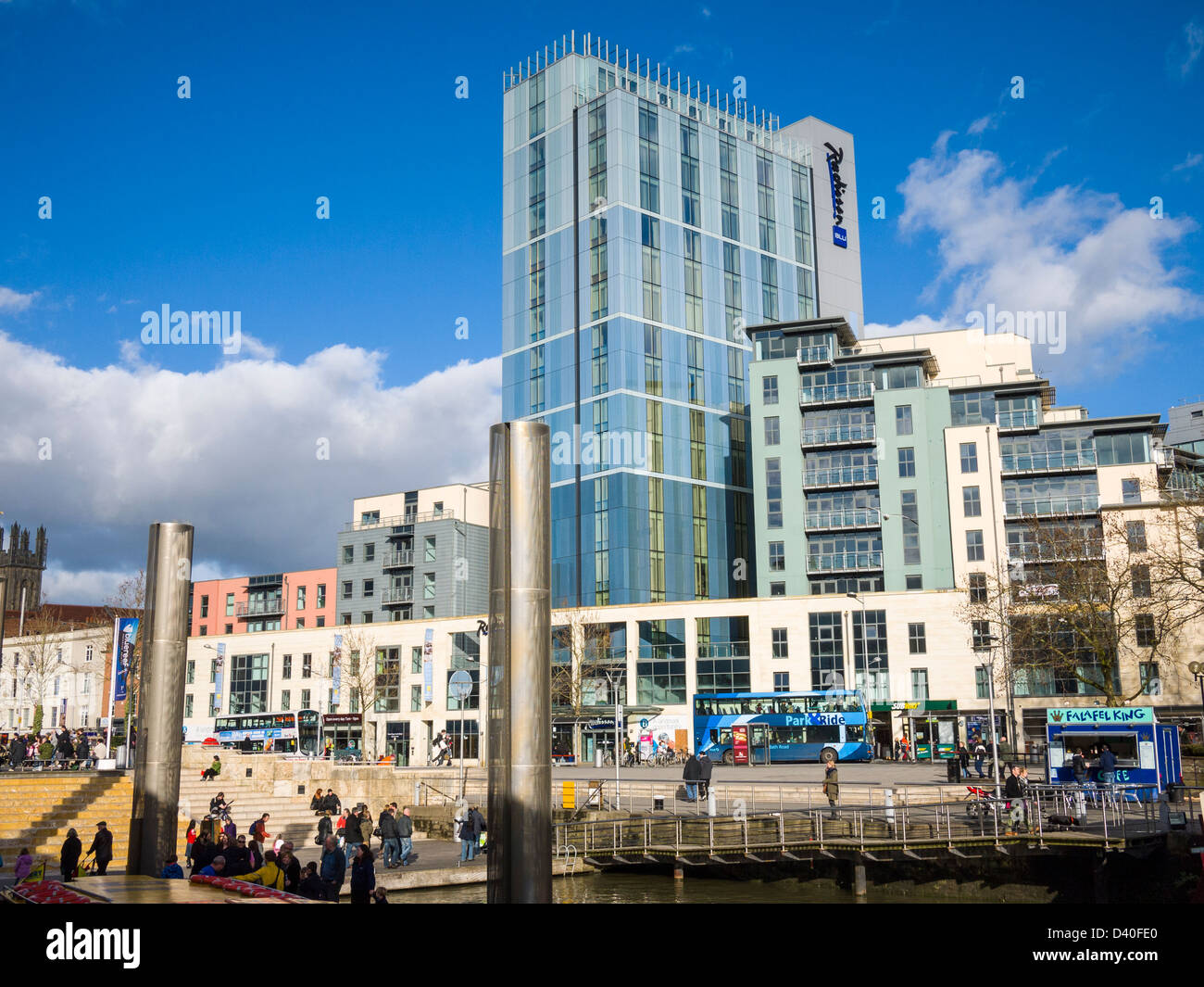 The floating harbour at St Augustines Reach, Bristol, England Stock ...