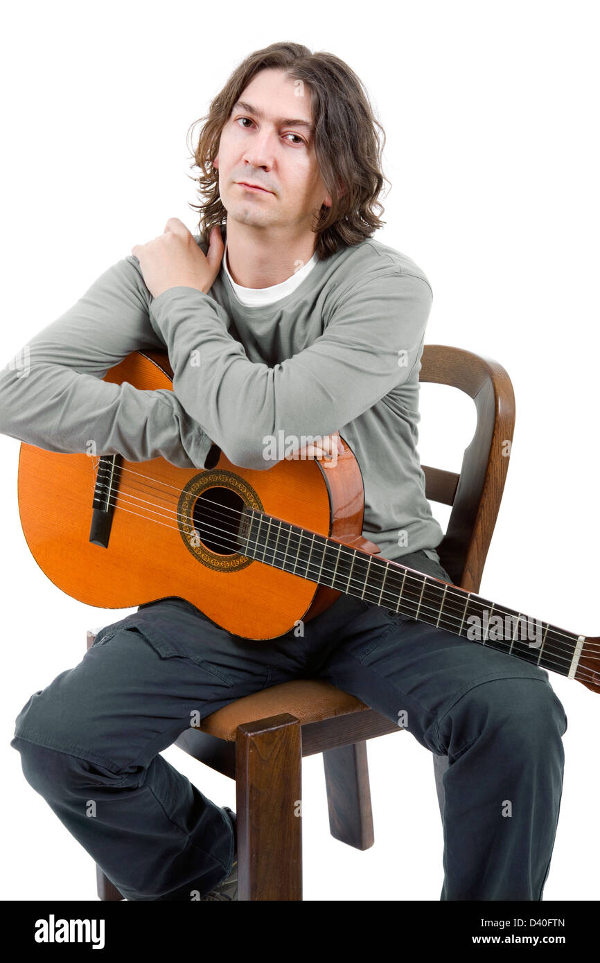 musician plays an acoustic guitar, isolated Stock Photo - Alamy