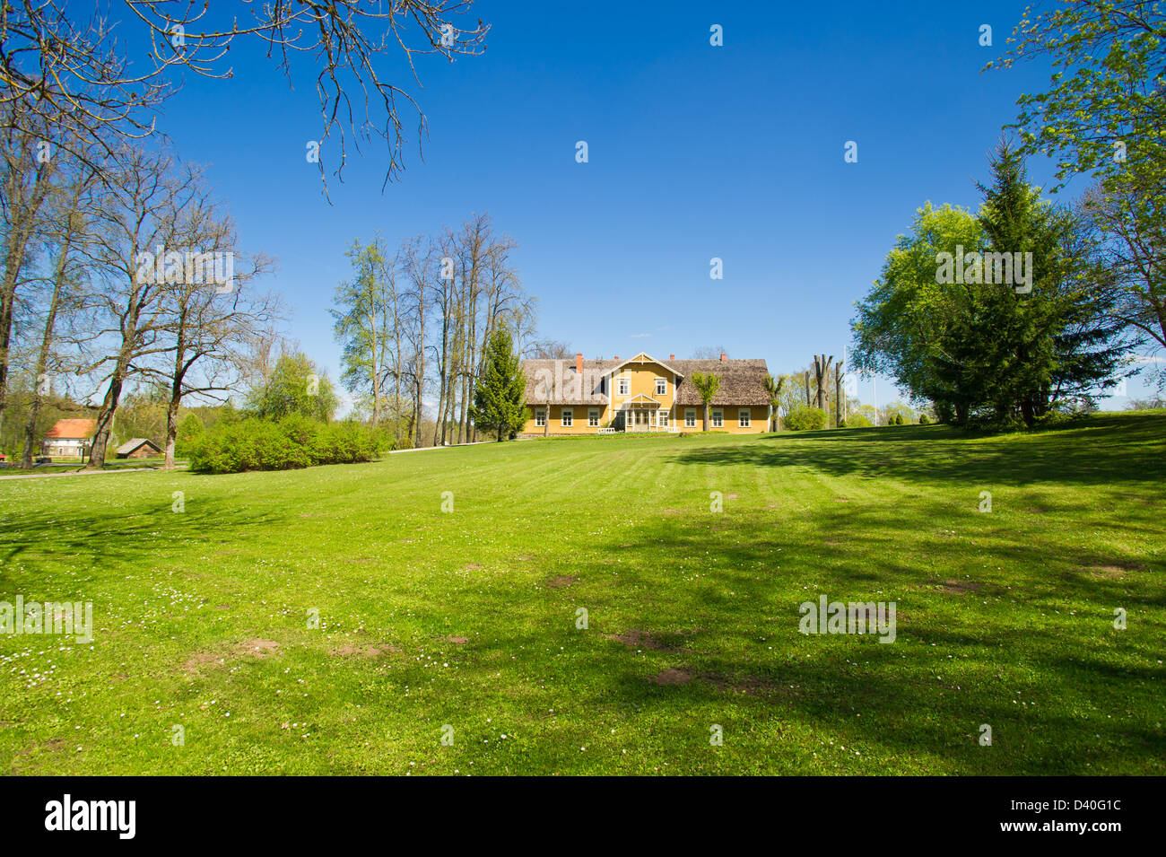 Old and very beautiful big country house Stock Photo - Alamy