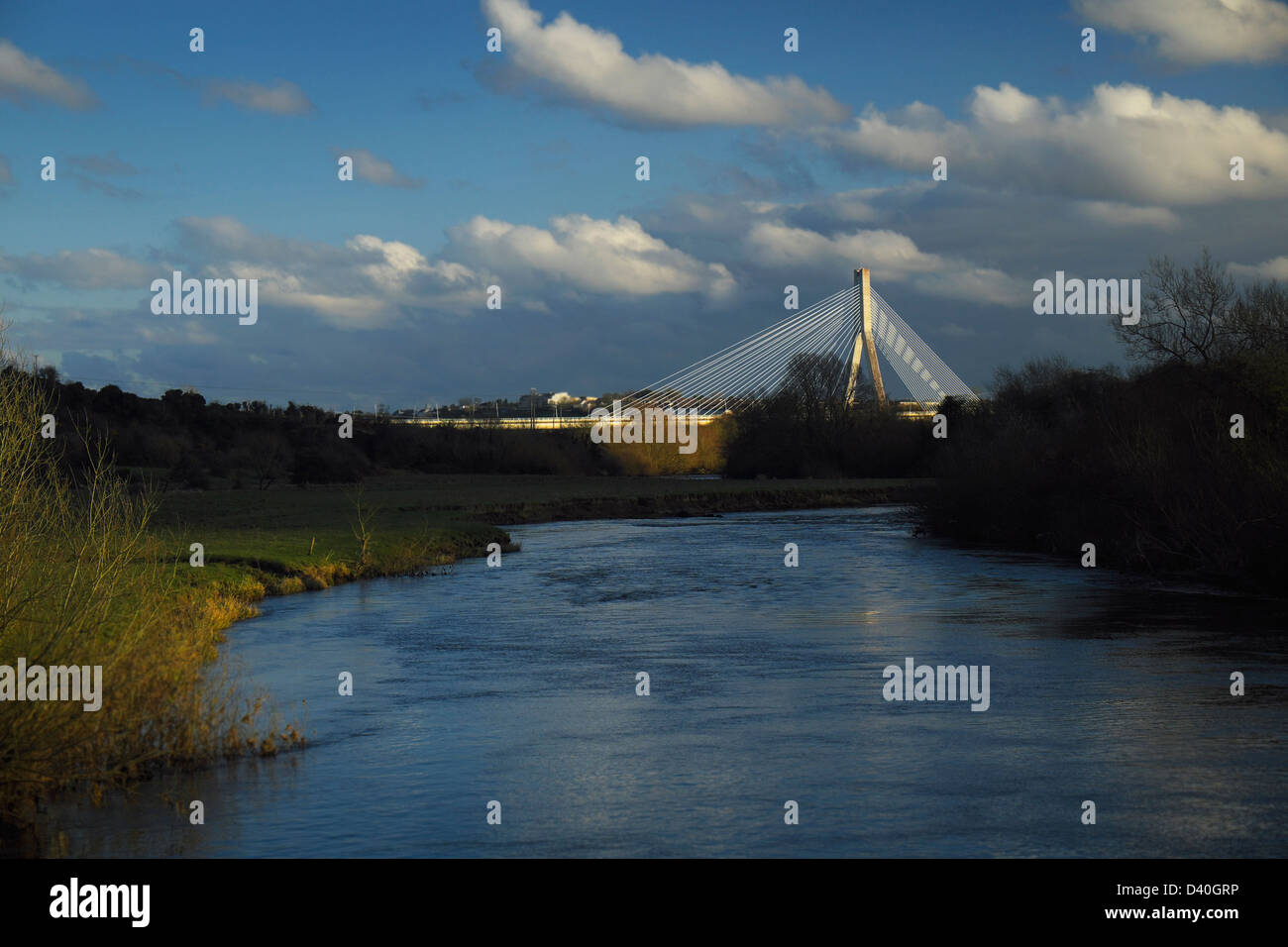 River Boyne Suspension toll Bridge Drogheda Ireland Stock Photo - Alamy
