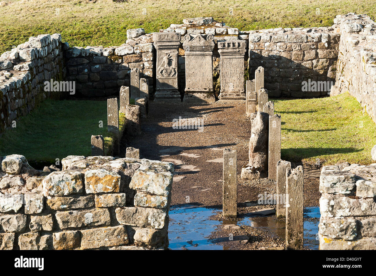 The Roman Temple of Mithras with Replica Stone Altars at Brocolitia ...