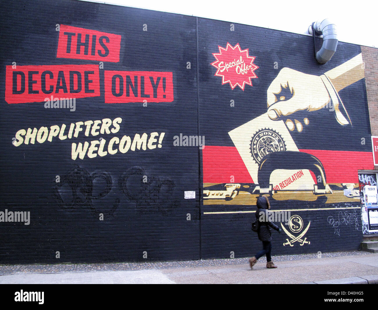 Humorous graffiti on wall in Shoreditch London Stock Photo - Alamy