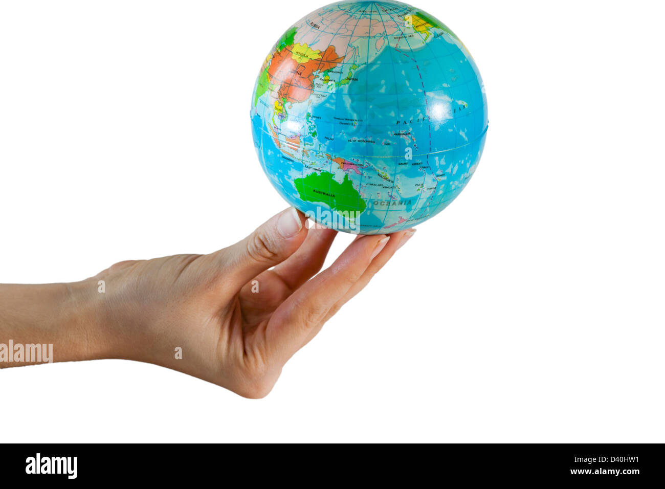 Globe in hand-Environmentalism Stock Photo - Alamy