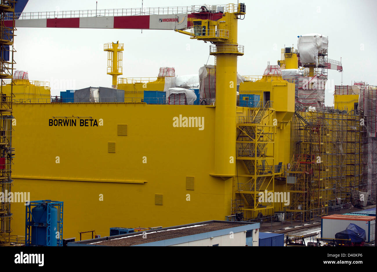 The offshore platform 'Borwin Beta' is under construction at the Nordic ...