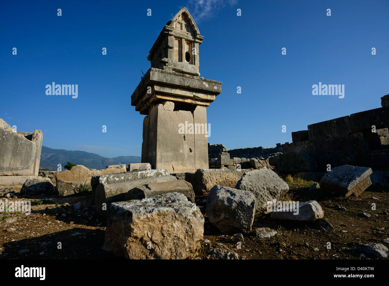 Lycian sarcophagus and Harpy Tomb at the ancient hilltop town of ...