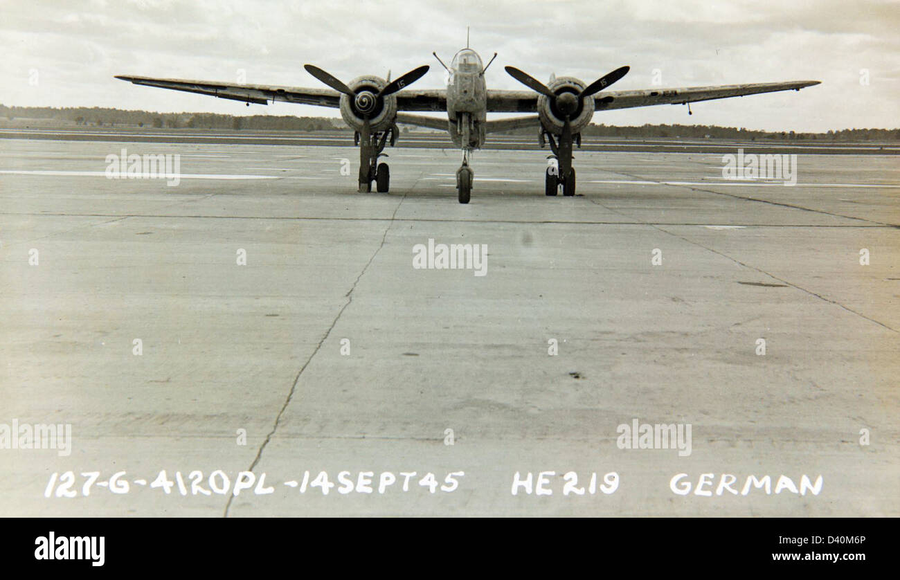 The Heinkel He 219 Uhu was a German night fighter aircraft used during ...