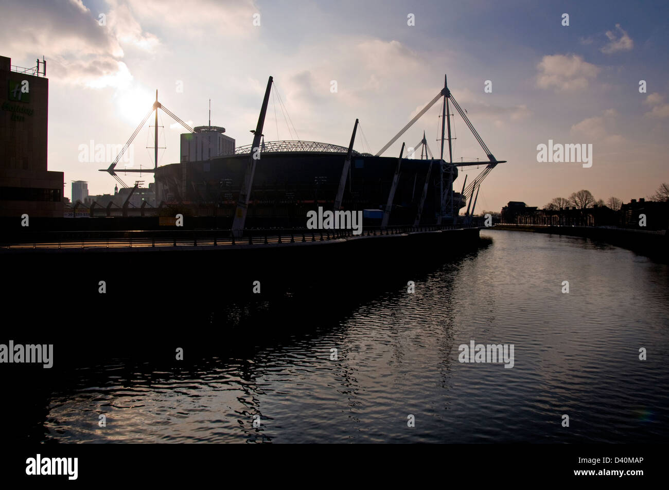 Millennium Stadium and River Taff in Cardiff Stock Photo - Alamy