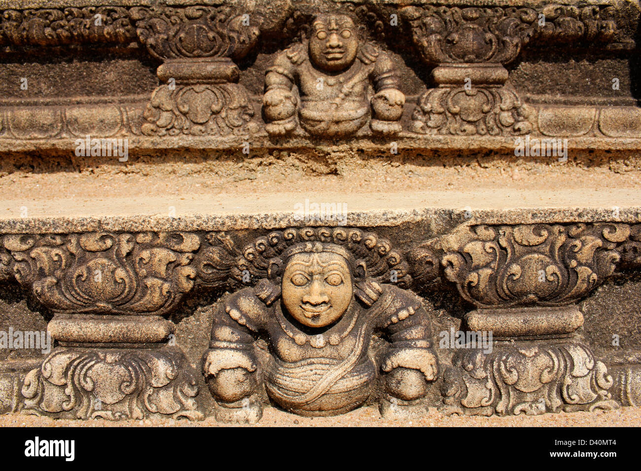 Carved Steps At Mahasena's Palace, Anuradhapura, Sri Lanka Stock Photo ...