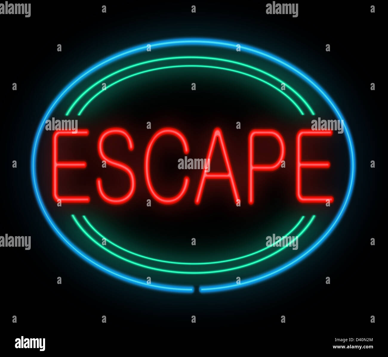 Escape neon sign Stock Photo - Alamy