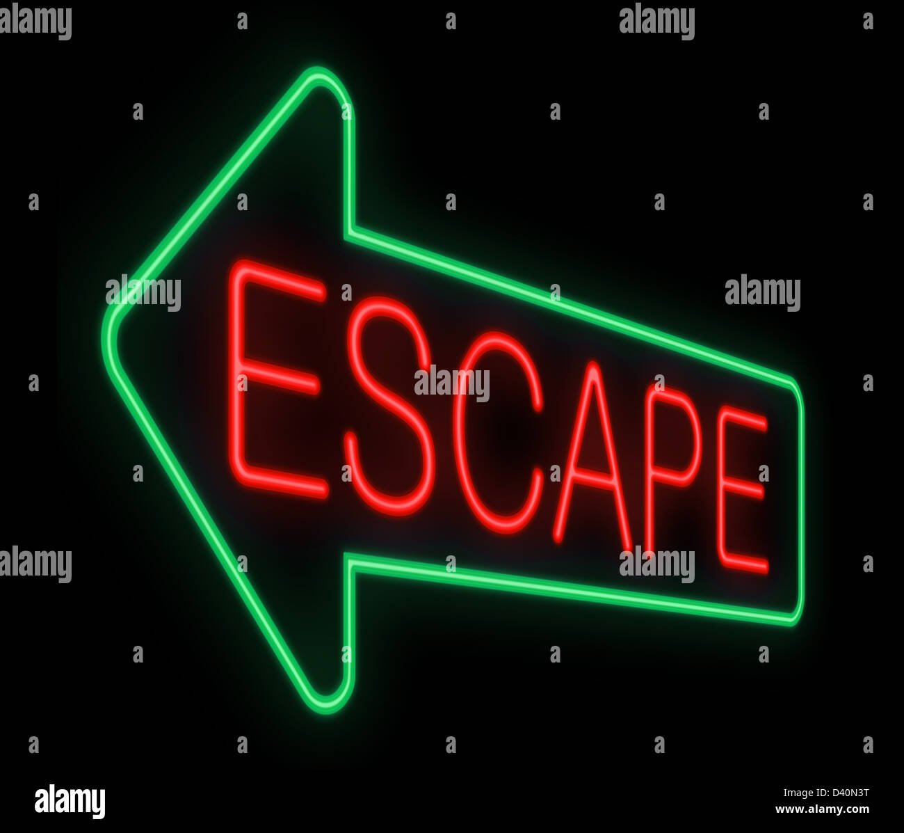 Escape neon sign Stock Photo - Alamy