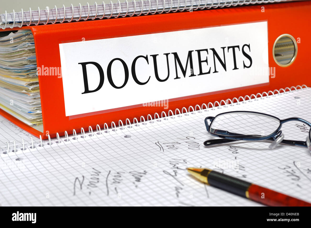 file folder in office marked with documents Stock Photo - Alamy