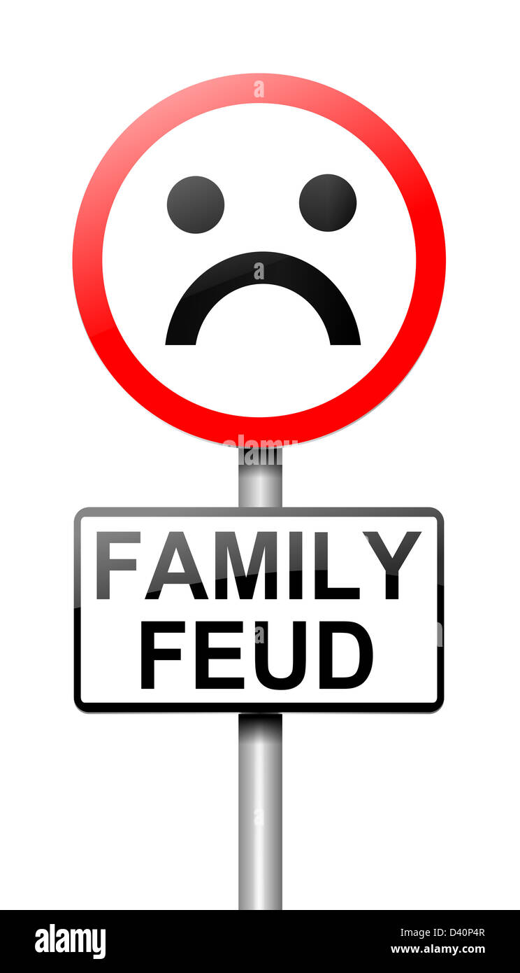 Family feud concept sign Stock Photo - Alamy
