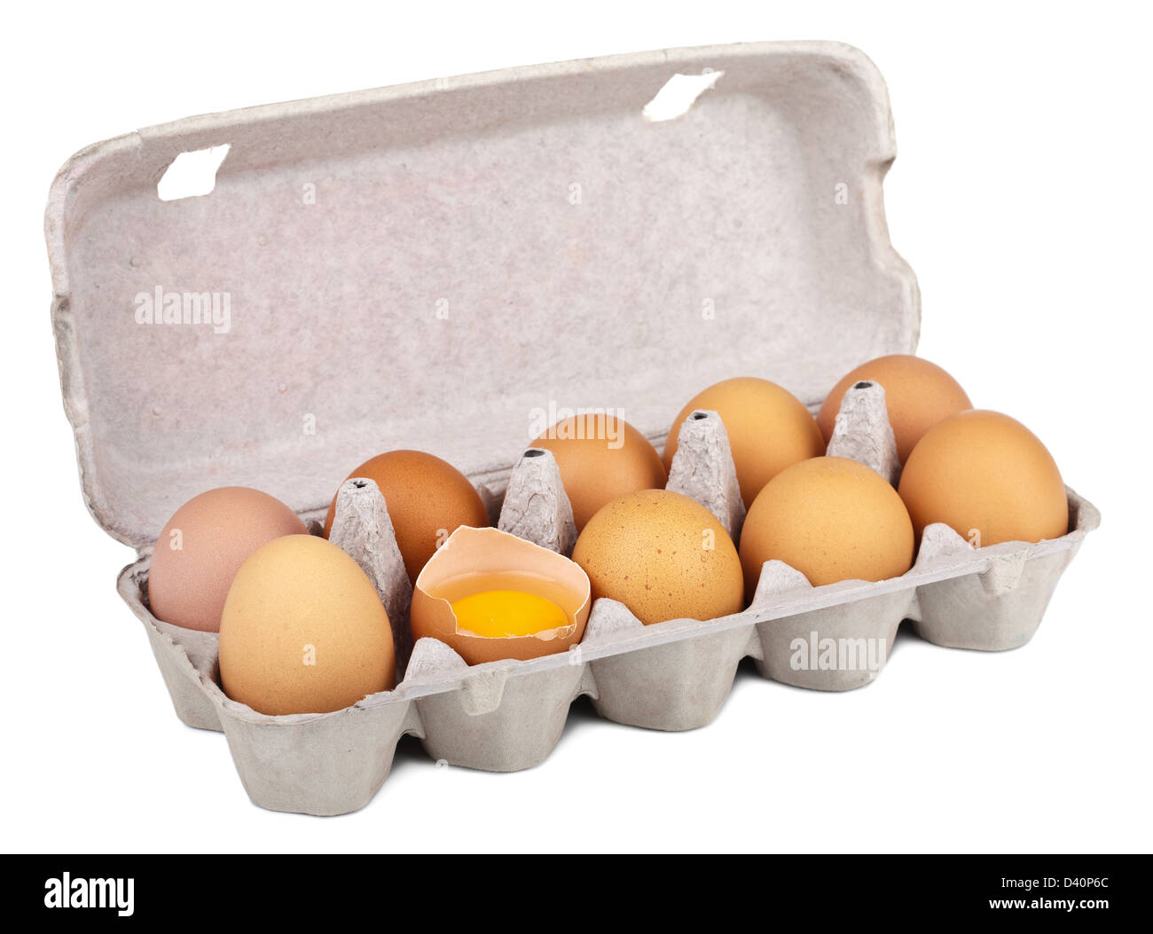 eggs in box isolated Stock Photo - Alamy