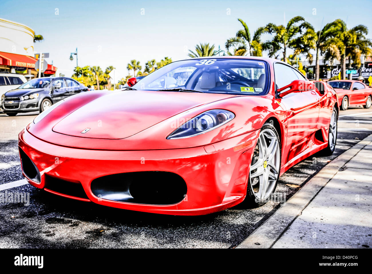 Red Ferrari F430 at the Exotic car show in Sarasota Florida Stock Photo ...