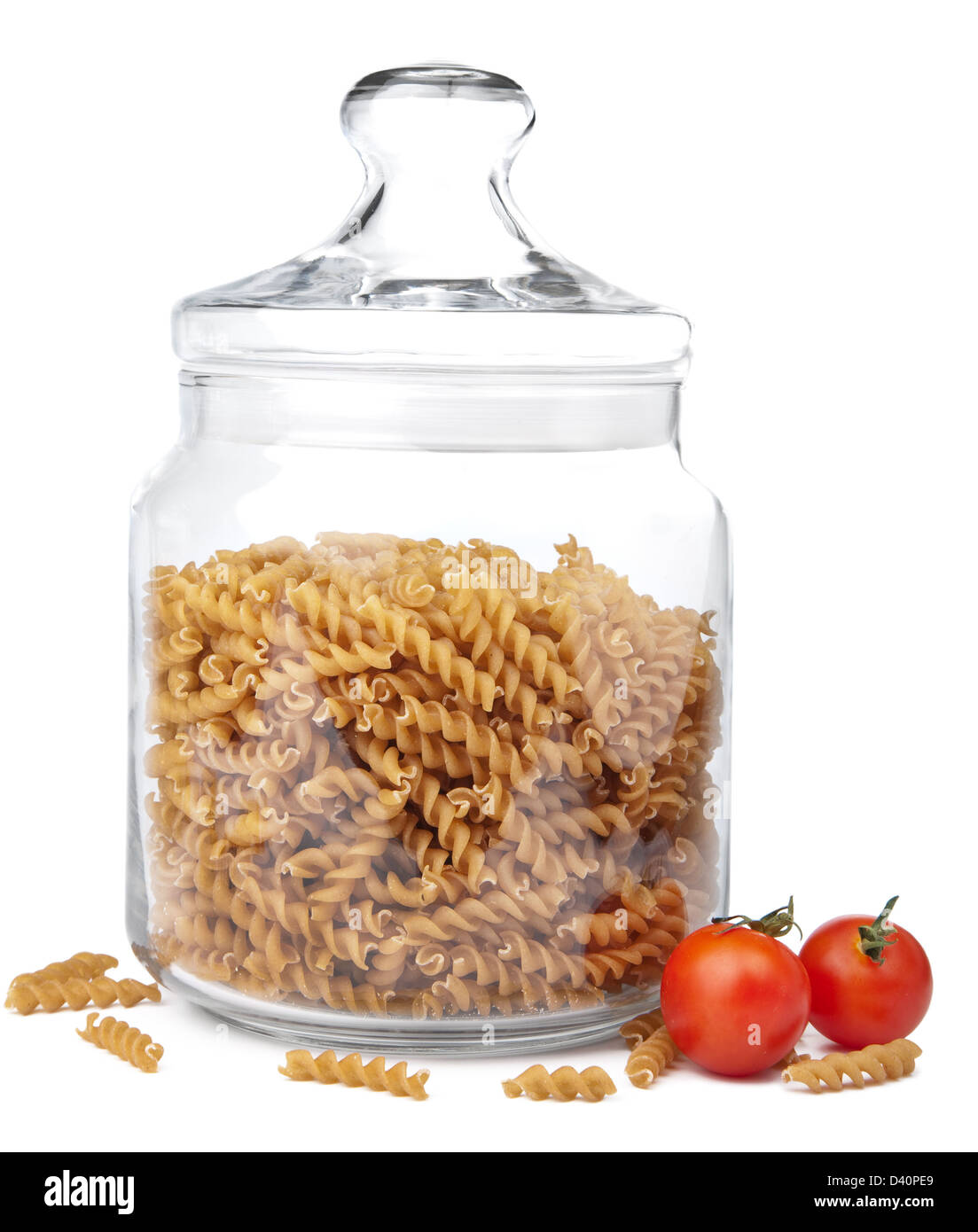 raw pasta in jar isolated Stock Photo - Alamy
