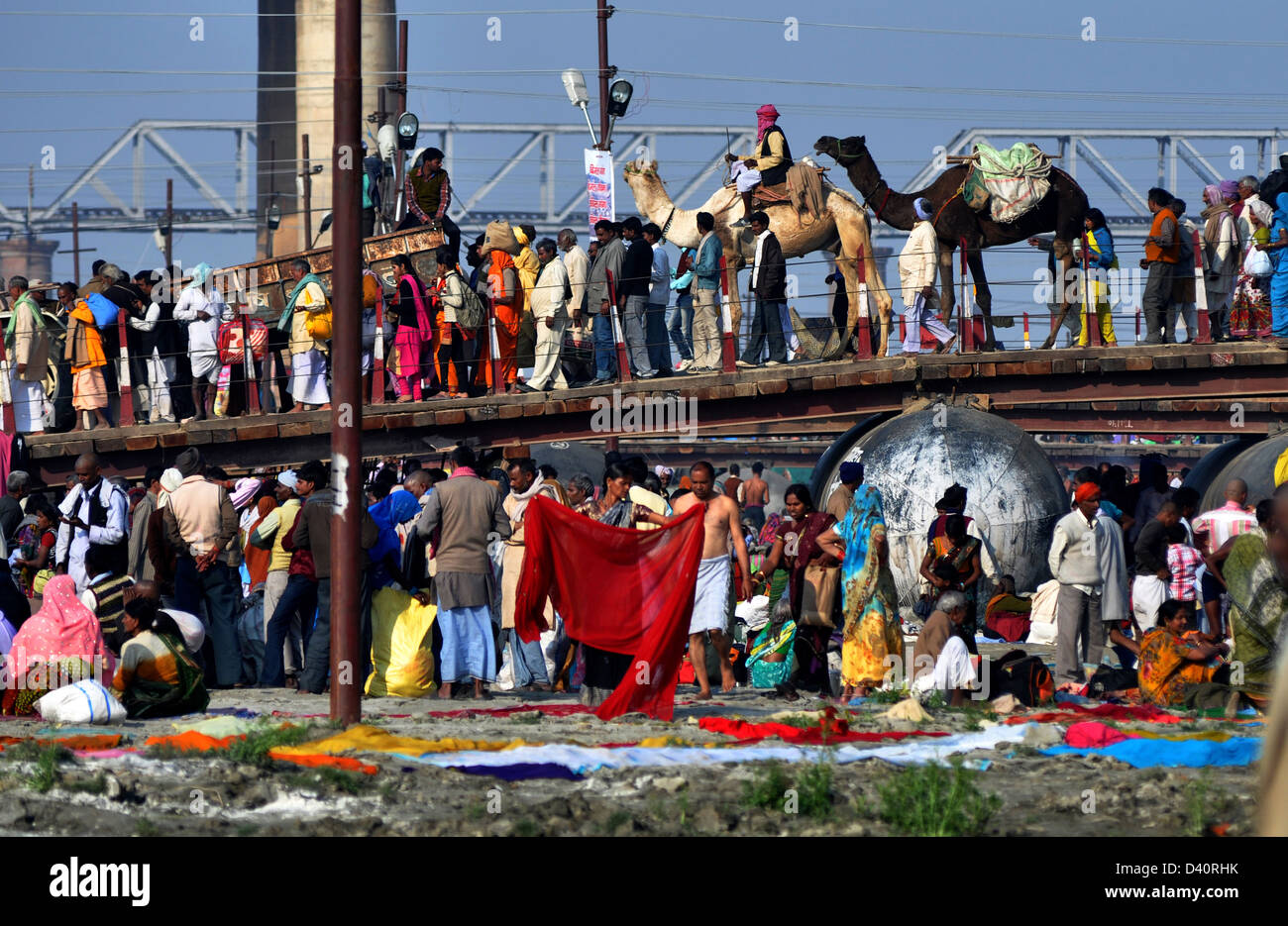 Holy dip in ganga river hi-res stock photography and images - Alamy