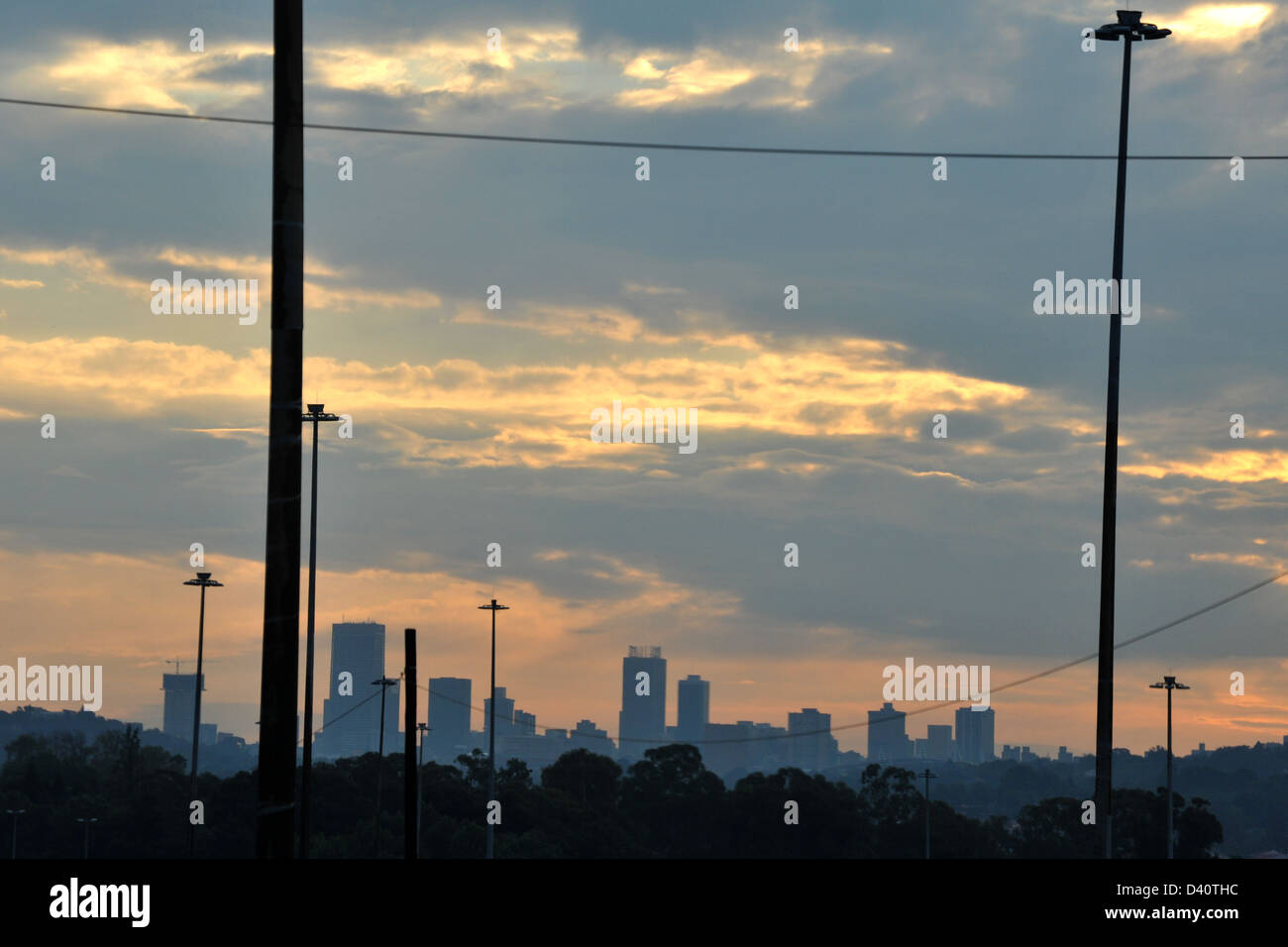 A view of the Johannesburg skyline at sunset Stock Photo - Alamy