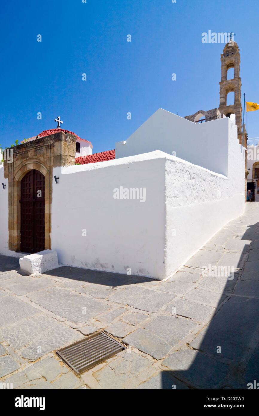 mall greek street in Lindos, Rhodes, Greece Stock Photo - Alamy