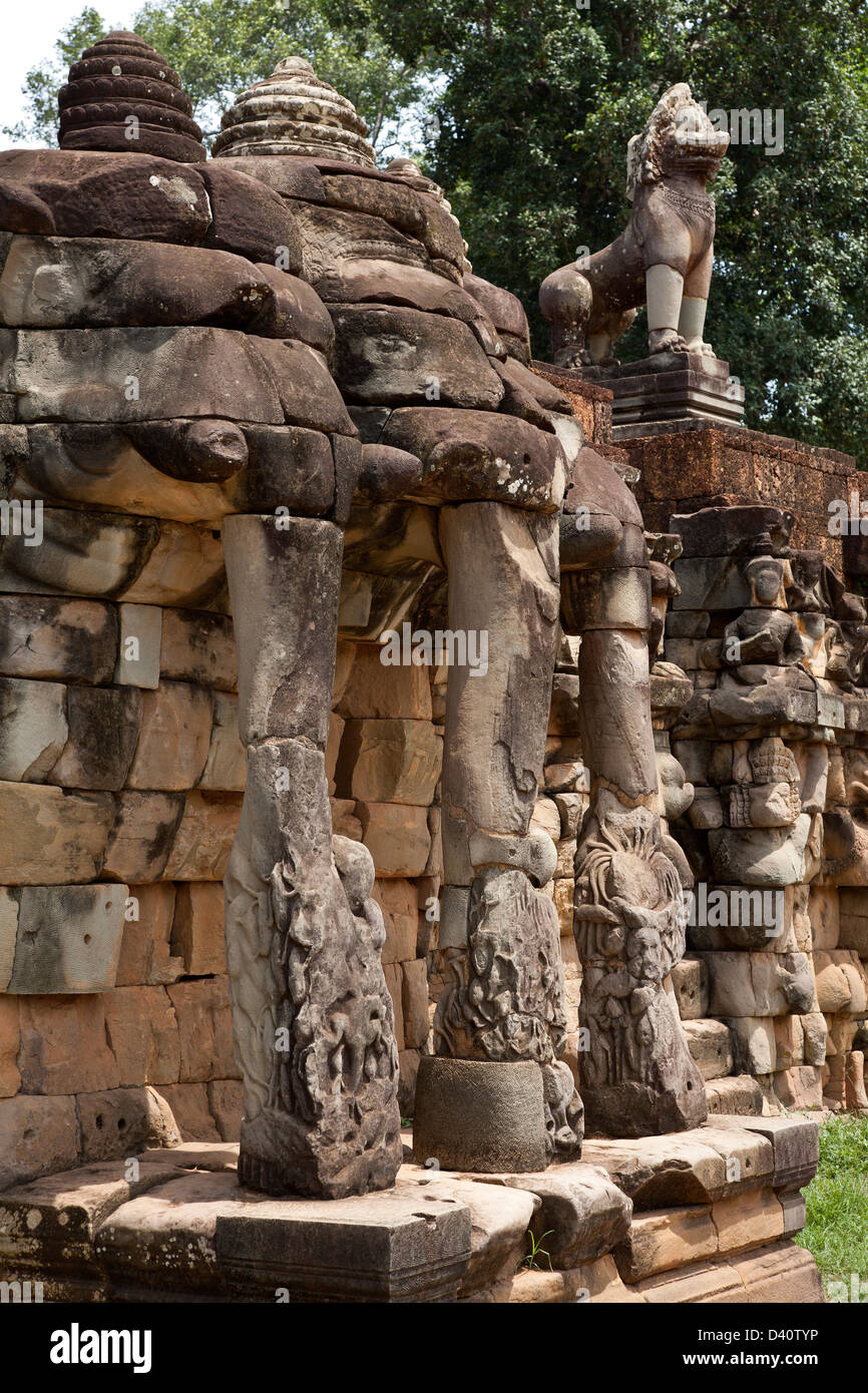 The elephants terrace. Angkor. Cambodia Stock Photo - Alamy