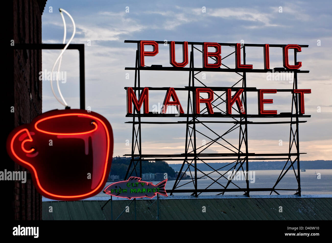 Neon light. Seattle. USA Stock Photo - Alamy