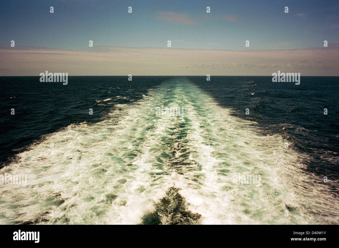 Ship's wake, English Channel Stock Photo - Alamy