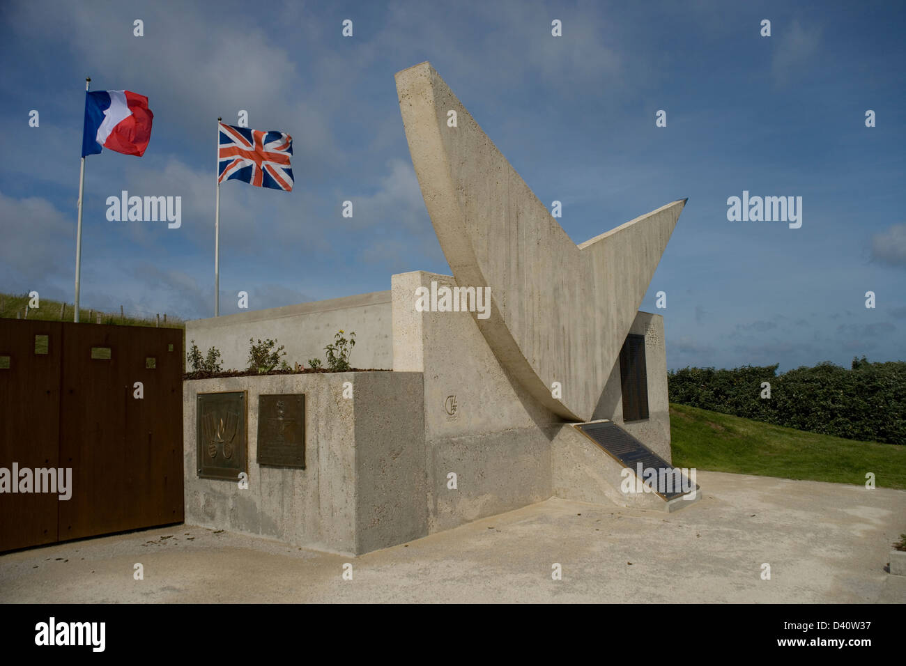 Second World War Memorial at Saint Jouin Bruneval Normandy France scene ...