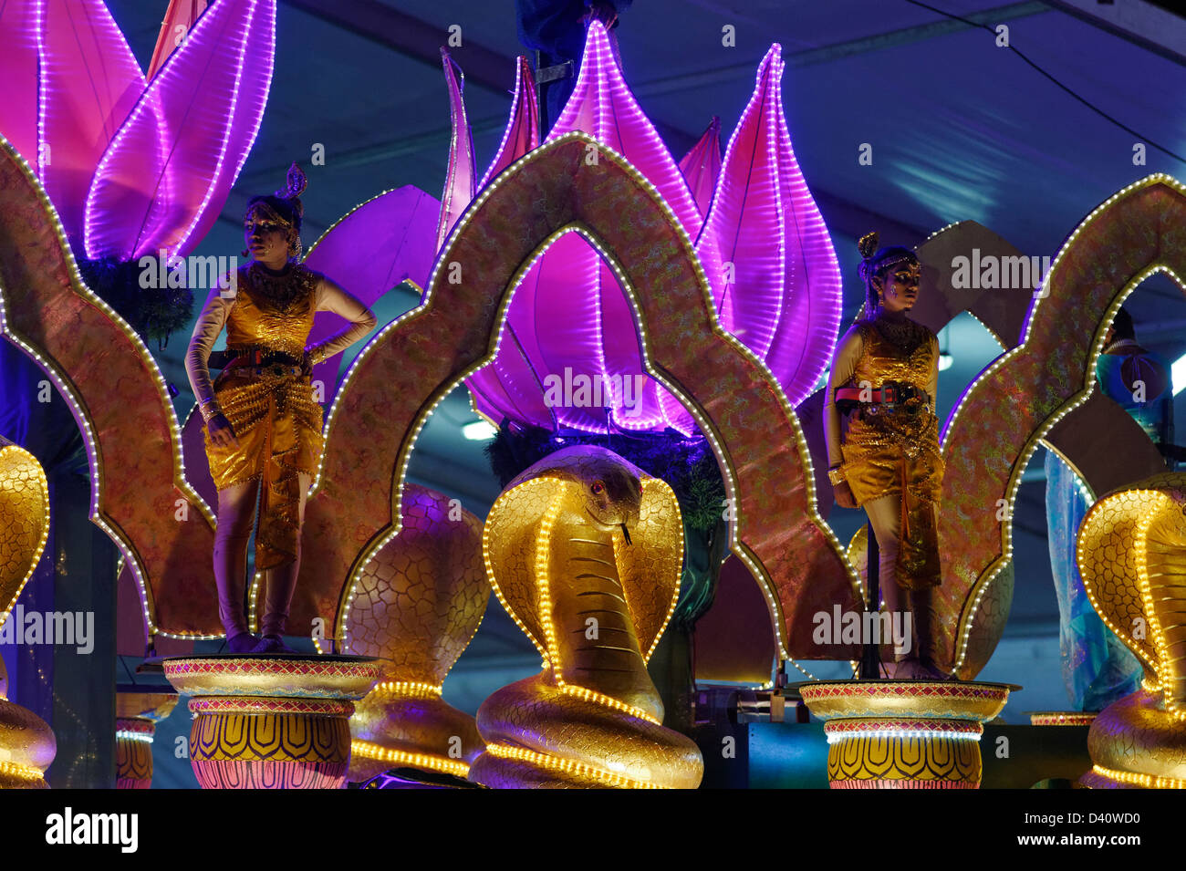 goddesses on the Indian float at Chingay parade, Singapore, Asia Stock ...