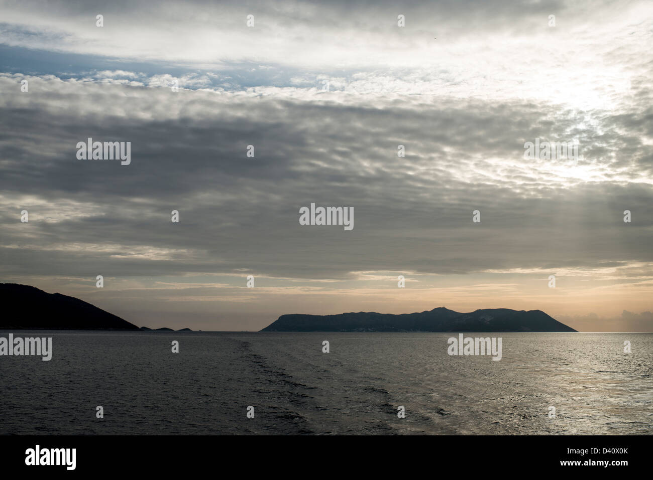 The Greek Island of Kastellorizo or Meis just off the Turkish coast ...