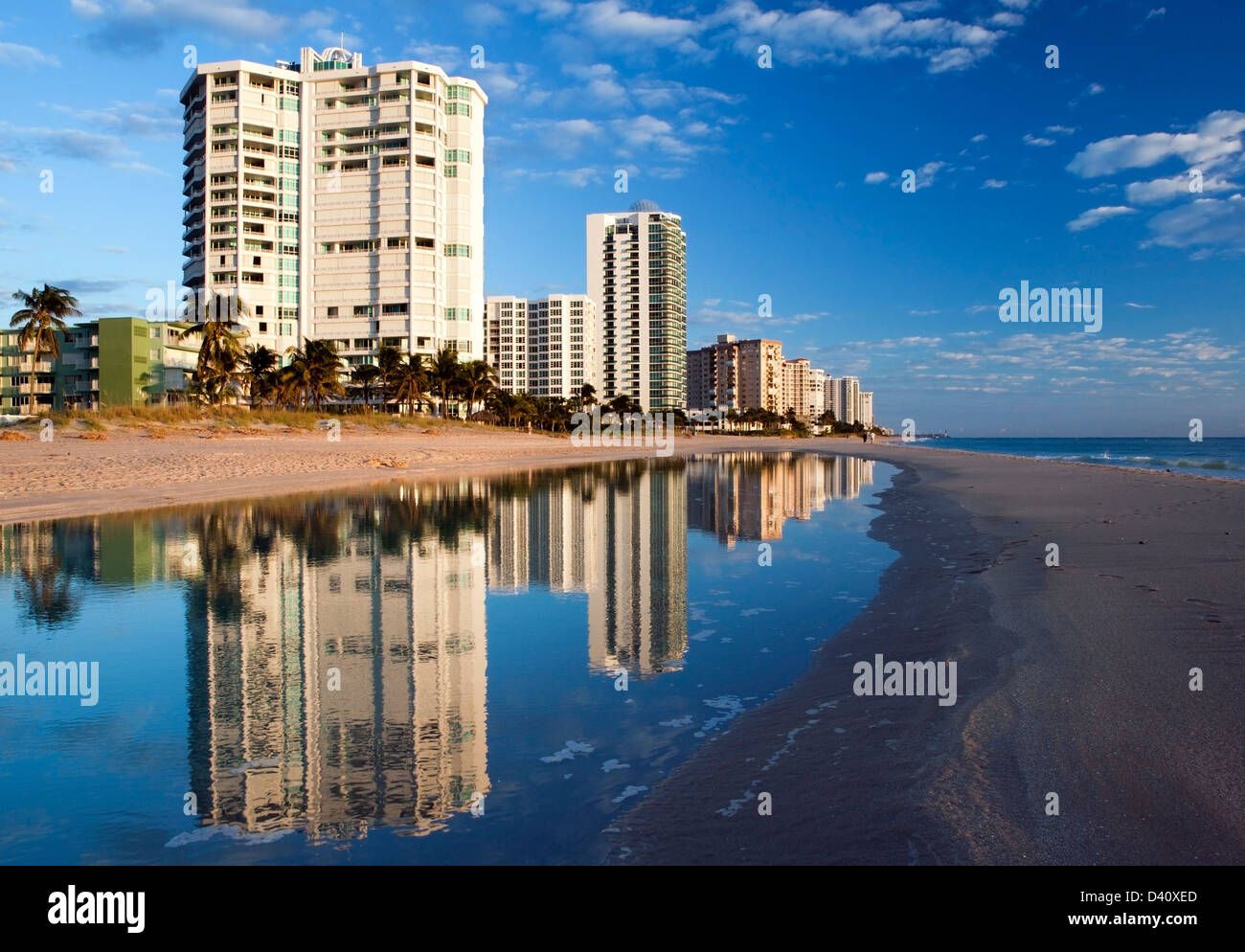 Beach Reflections - Lauderdale-by-the-Sea, Florida USA Stock Photo - Alamy