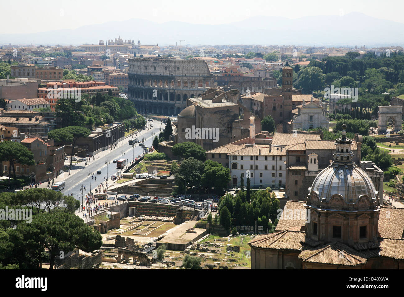 View of valley of Colosseum in Rome, Italy Stock Photo - Alamy