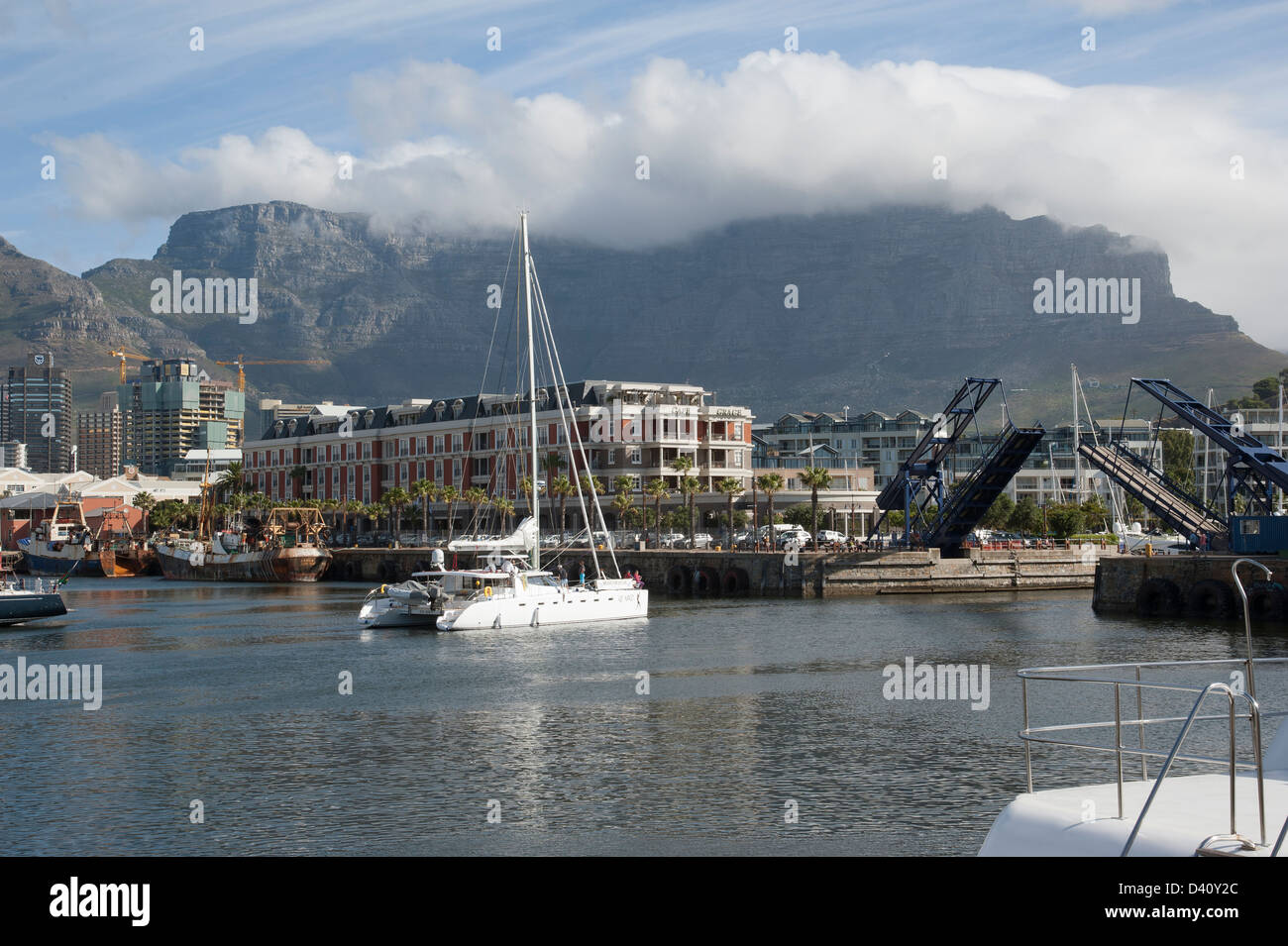 Cape Grace Hotel on the waterfront in Cape Town South Africa overlooked ...