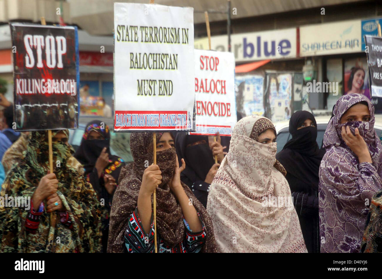Members of Baloch Human Rights Organization are protesting against ...