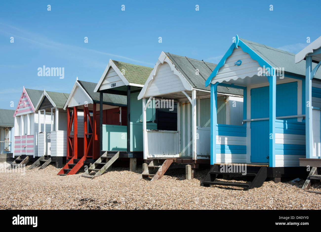 Colorful Beach Huts at Southend, Essex, UK Stock Photo - Alamy