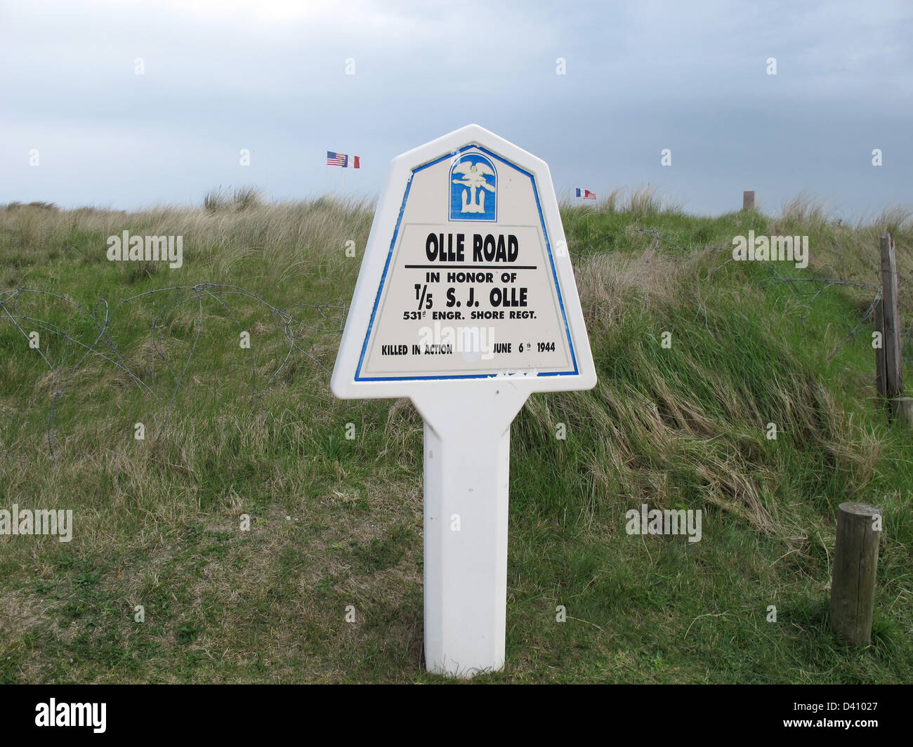 Road sign in Honor,D-Day,Landing Beach at Utah beach,Sainte-Marie-du ...