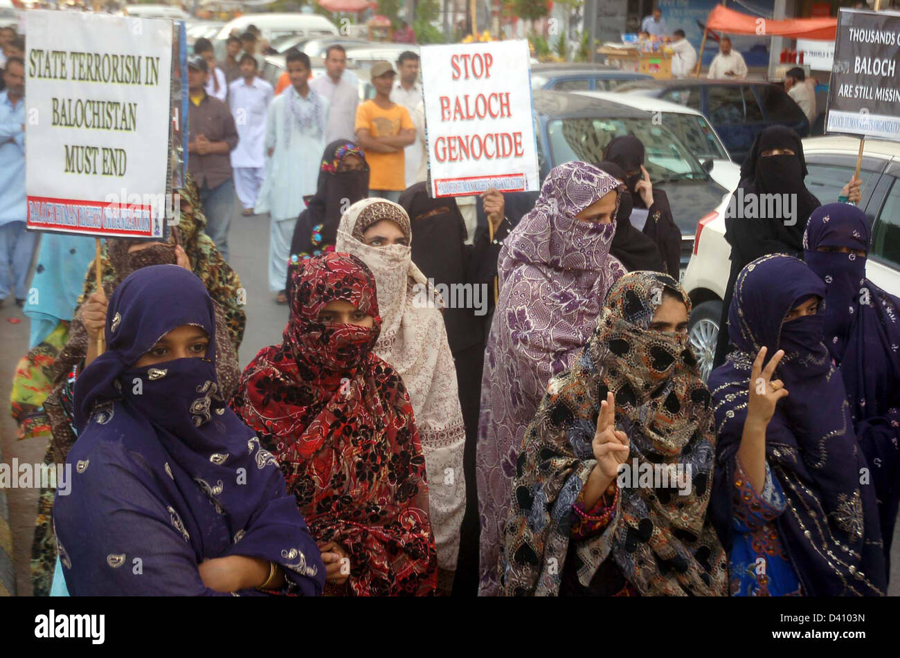 Members of Baloch Human Rights Organization are protesting against ...