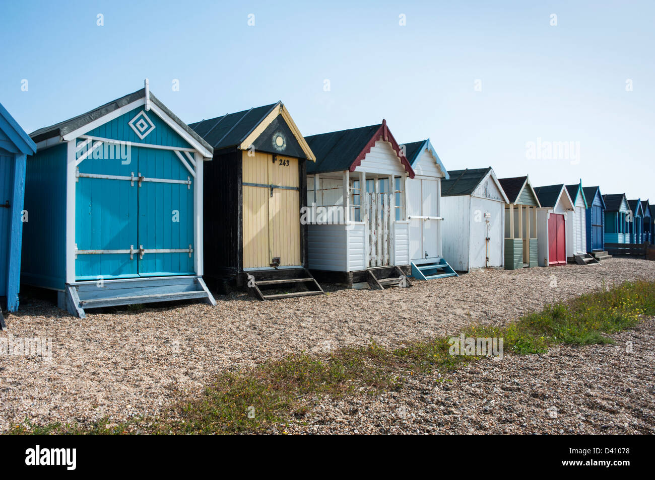 Colorful Beach Huts at Southend, Essex, UK Stock Photo - Alamy