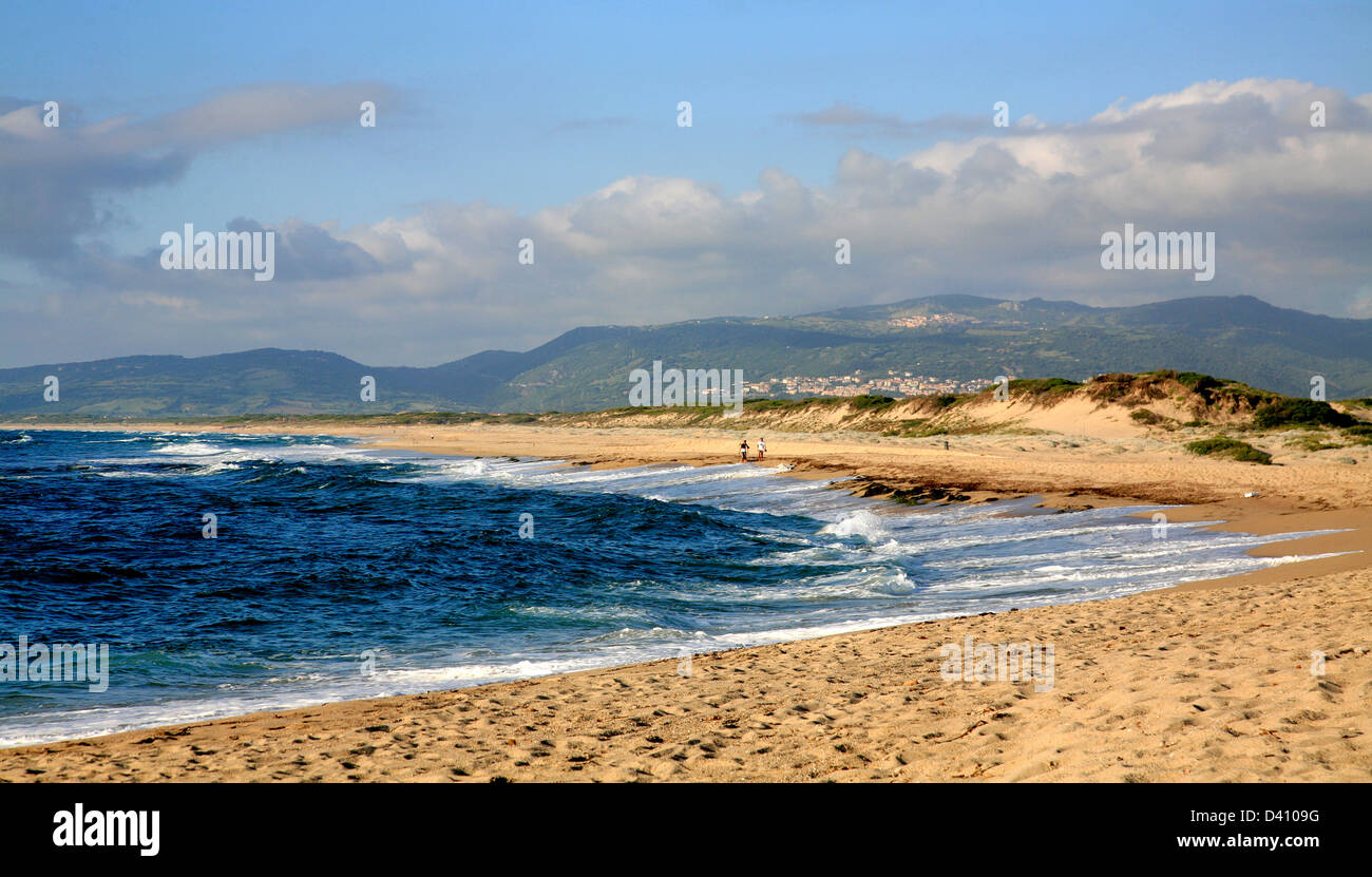 Walking at the beach Valledoria Sardinia Italy Stock Photo - Alamy