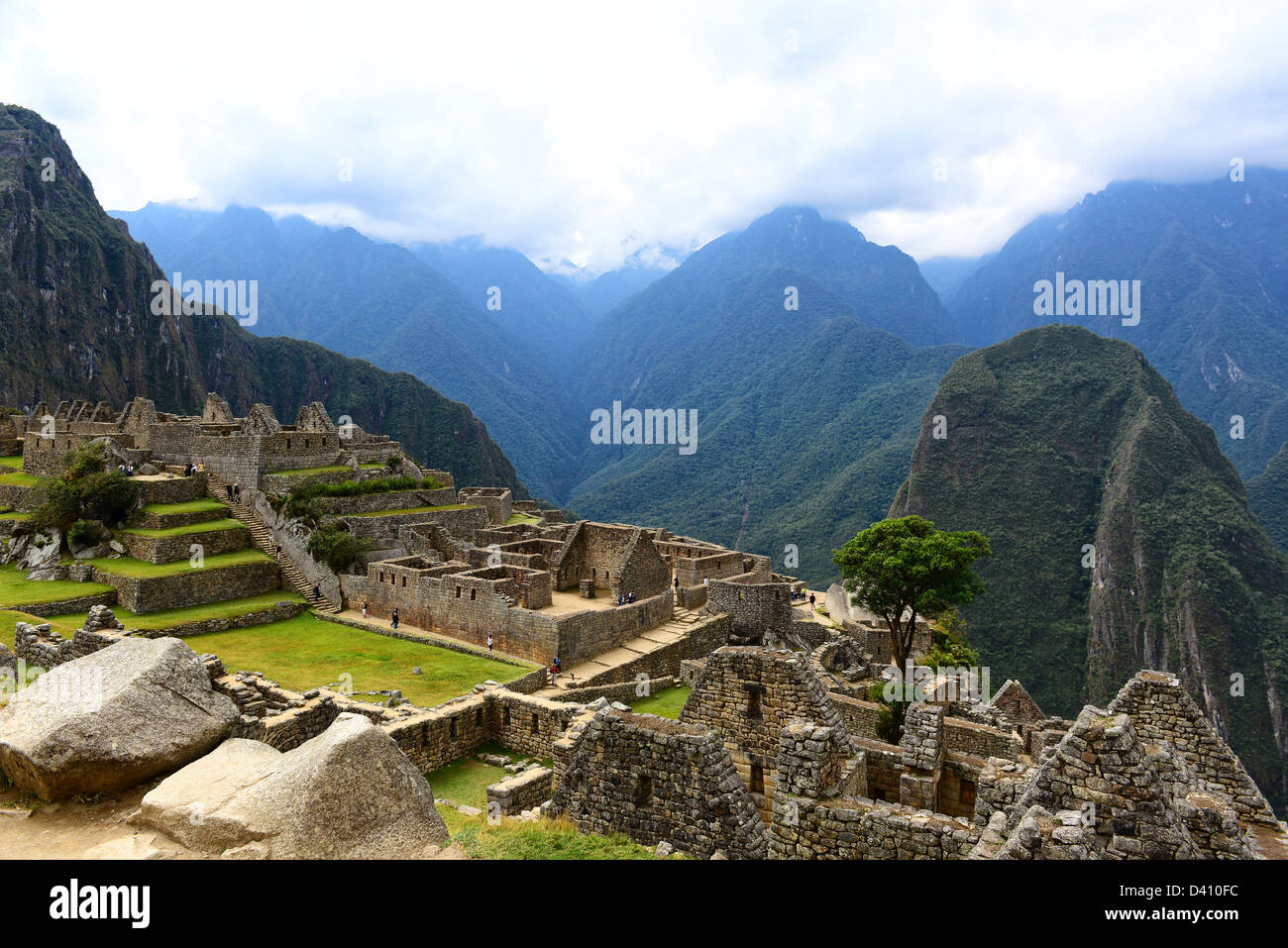 Inca city Machu Picchu in Peru. Ancient lost city in mountains Stock ...