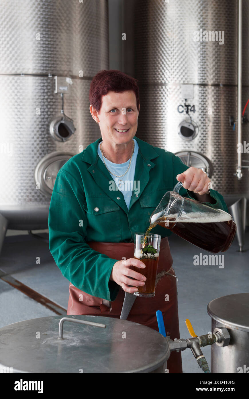 Female Master Brewer at Hogsback Brewery Stock Photo - Alamy