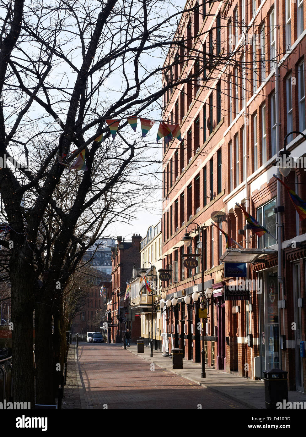An empty Canal Street in spring, Manchester UK Stock Photo - Alamy