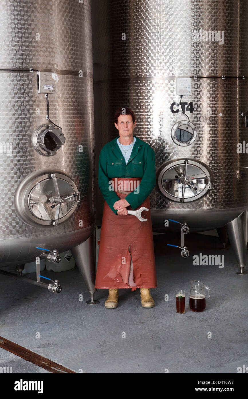 Female Master Brewer at Hogsback Brewery Stock Photo - Alamy
