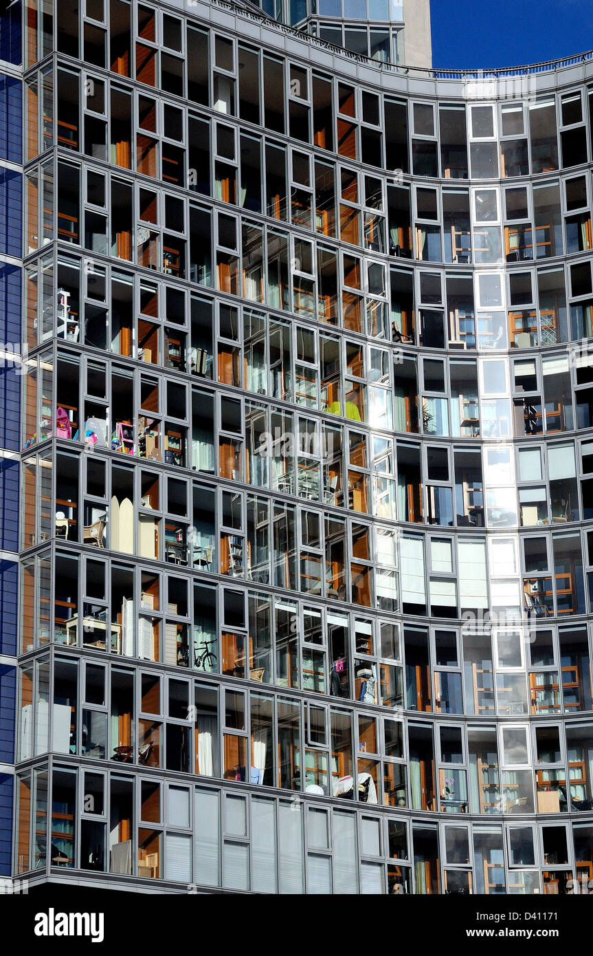 Detail of modern apartments on Battersea riverside Stock Photo - Alamy