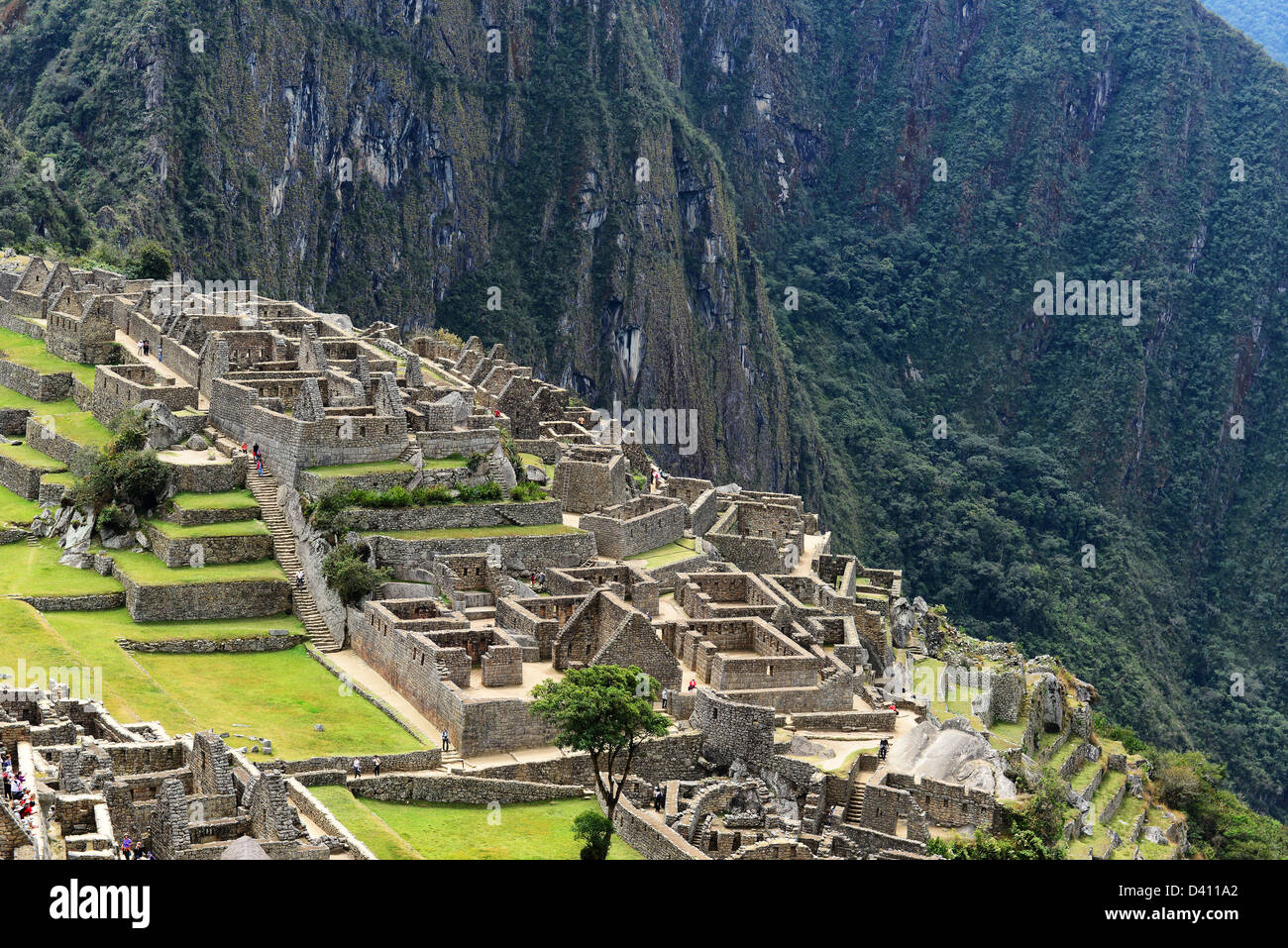 Inca city Machu Picchu in Peru. Ancient lost city in mountains Stock ...