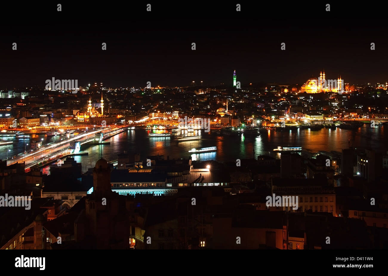Istanbul at night Stock Photo - Alamy
