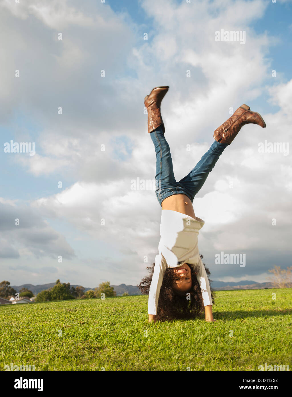 African american doing cartwheel hi-res stock photography and images ...